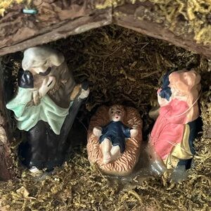 Holiday | Rustic Nativity Scene Manger With Moss Accents | Poshmark